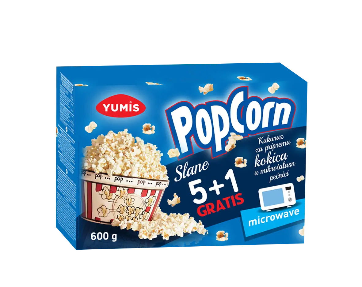 Yumis Kokice za mikrotalasnu slane, 6 komada, 600 g