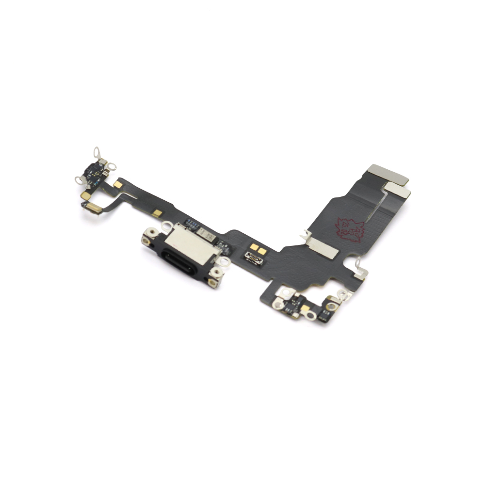 Flet kabl - iPhone 15 + konektor punjenja crni (MS)
