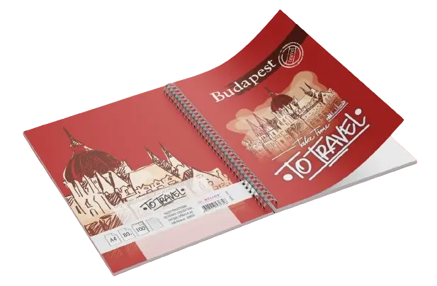 Sveska sa spiralom Travel A5 100 listova karo Budapest