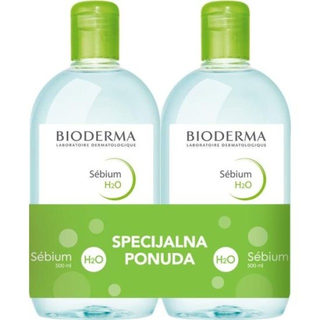 Bioderma Sebium H2O  micelarna voda 2x500ml Promo Set