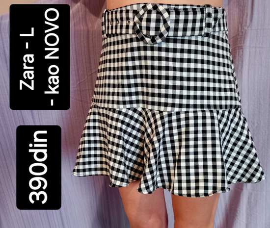 Zara suknja crno bela L/40 - kao NOVO
