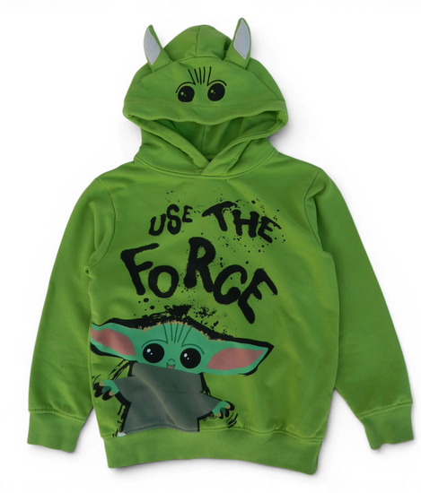 Star Wars Baby Yoda dečiji duks 6-7 godina zelen