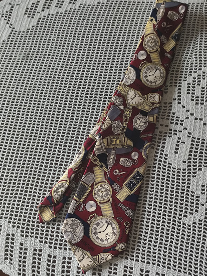 Retro steampunk Rene Chagal svilena kravata 1
