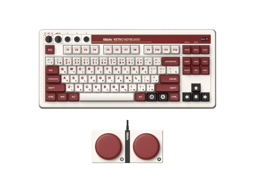 Bežična tastatura 8BitDo Retro 87/mehanička/Fami Edition + Dual Super Buttons