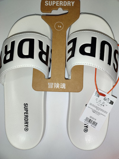 ORIGINAL Superdry bele ženske papuče NOVO