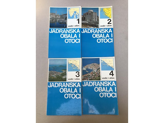 Jadranska obala i otoci, vodic i atlas 1 - 4, Retko !!!