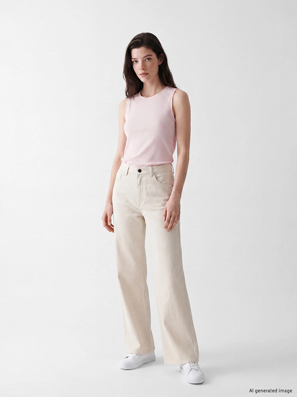 LCW Comfort Okrugli Izrez Ženska Rebrasta Top Majica