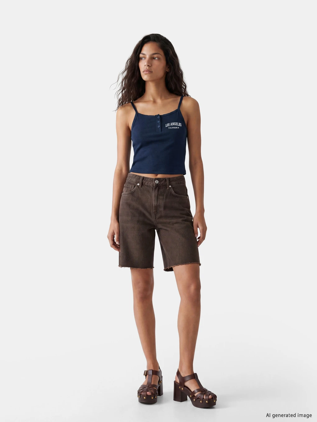 XSIDE U Izrez Los Angeles Štampani Ženski Crop Top