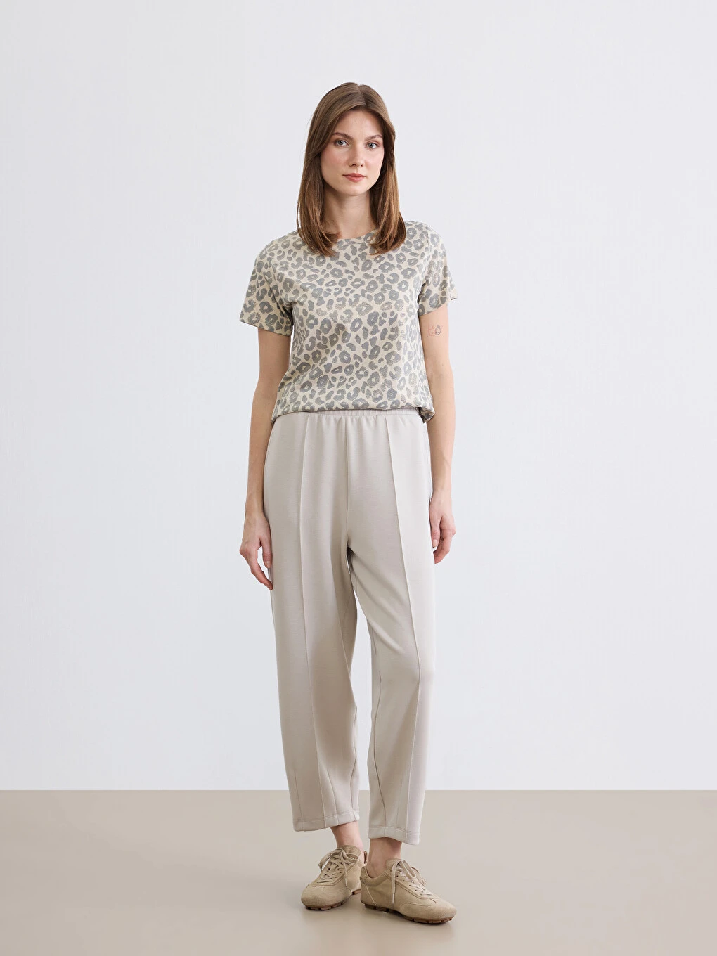 LCW EVERYDAY Ženska Majica Od 100% Pamuka Sa Leopard Printom