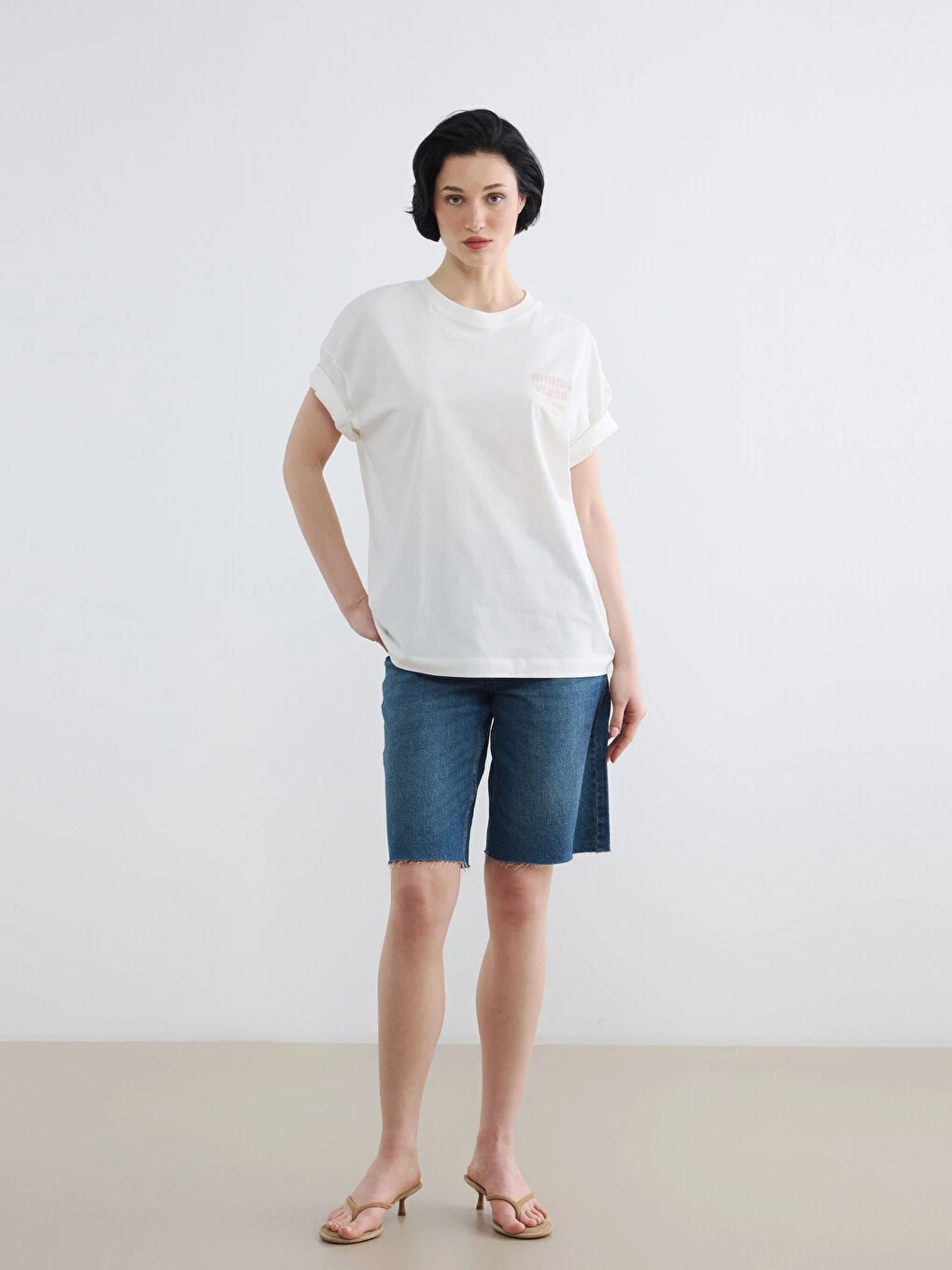 LCW Vision Miami Štampana Oversize 100% Pamučna Ženska Majica