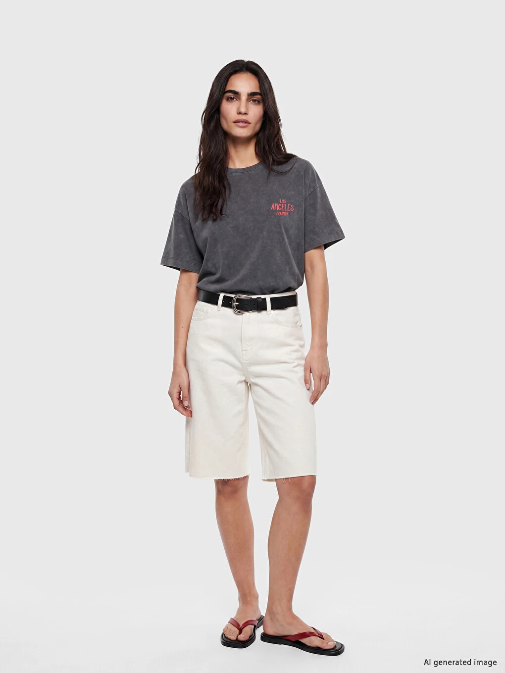 LCW Vision Štampana Oversize 100% Pamučna Ženska Majica