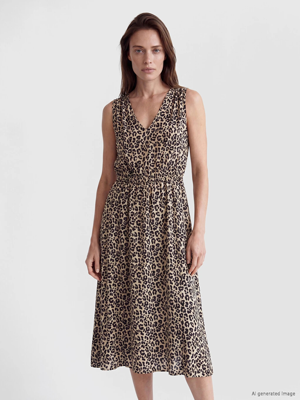LCWAIKIKI Classic Leopard Print Strukirana Haljina