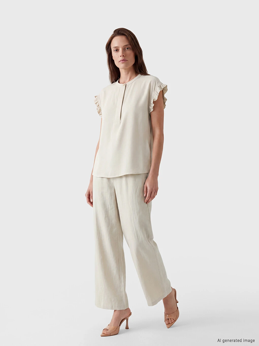 LCW Grace Bluza Sa Ruskom Kragnom I Volanima