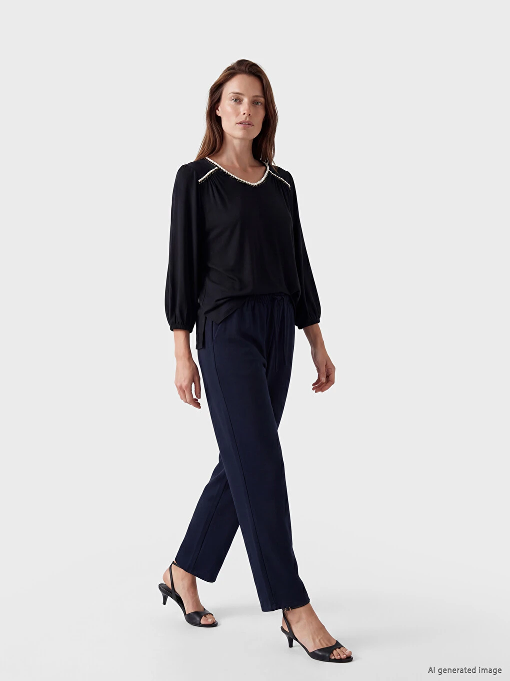 LCW Grace Vežena Bluza Sa V Izrezom