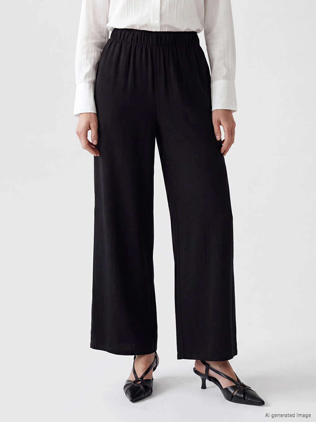 LCW EVERYDAY Elastični Struk Široke Nogavice Ženske Pantalone