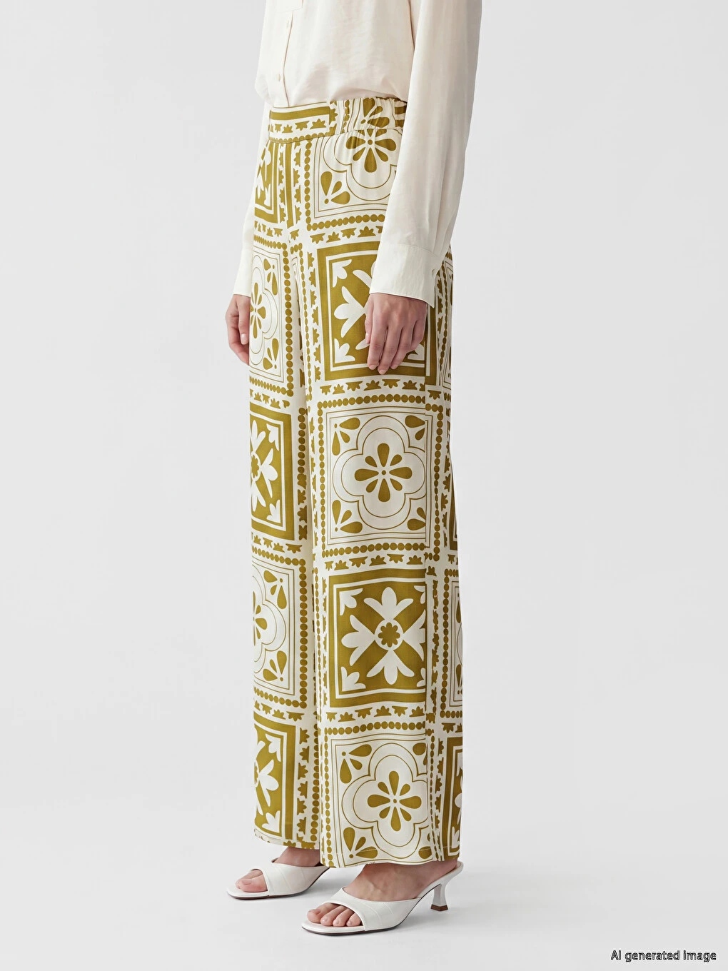 LCW Modest Elastični Struk Uzorak Ženske Pantalone