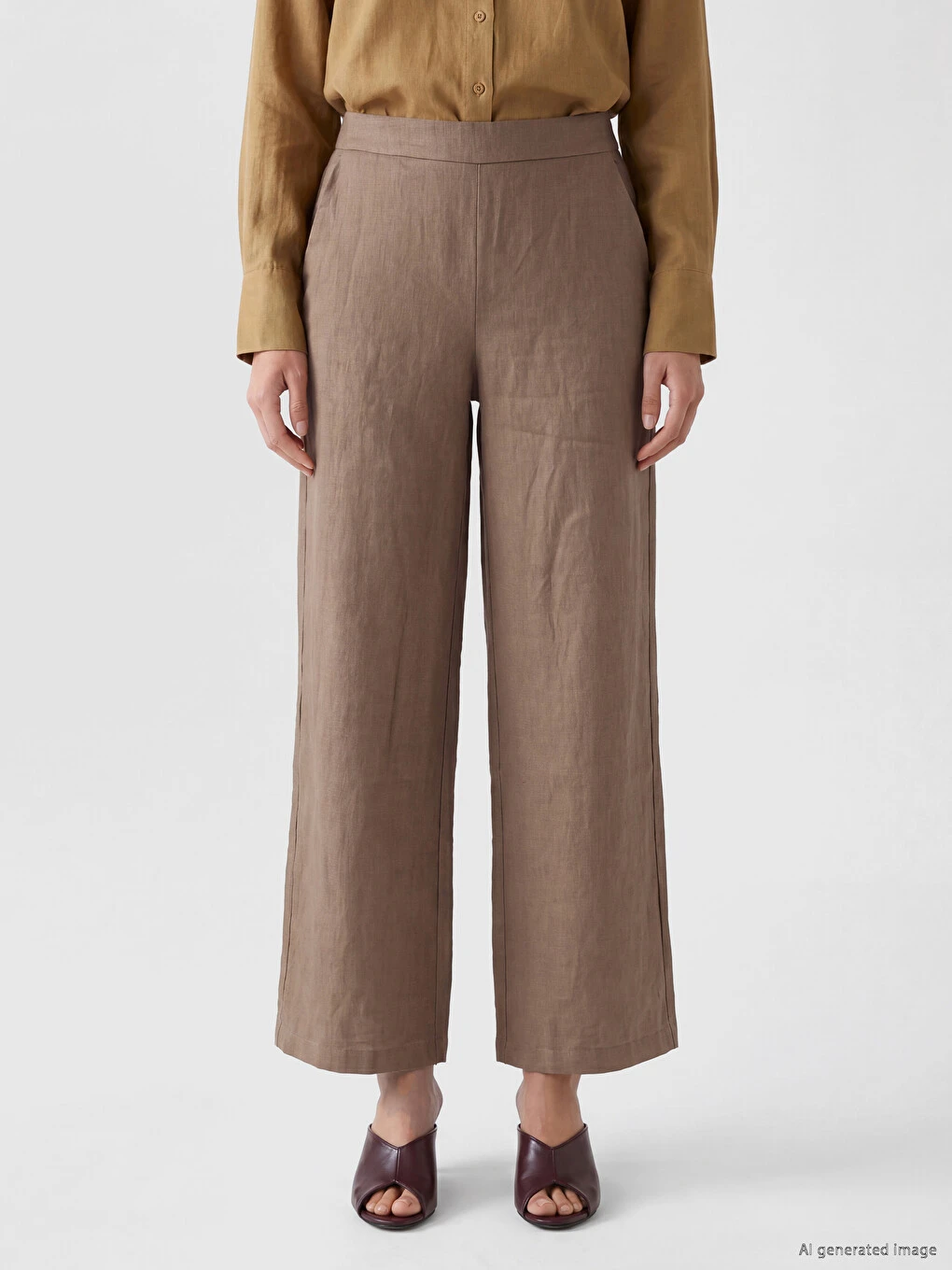 LCWAIKIKI Classic Ženske Pantalone Od 100% Lana Sa Elastičnim Strukom