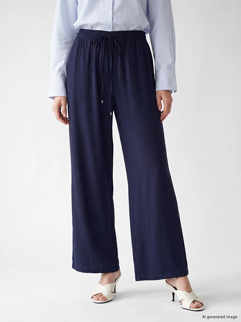 LCW Modest Ženske Pantalone Elastičnog Struka Širokih Nogavica