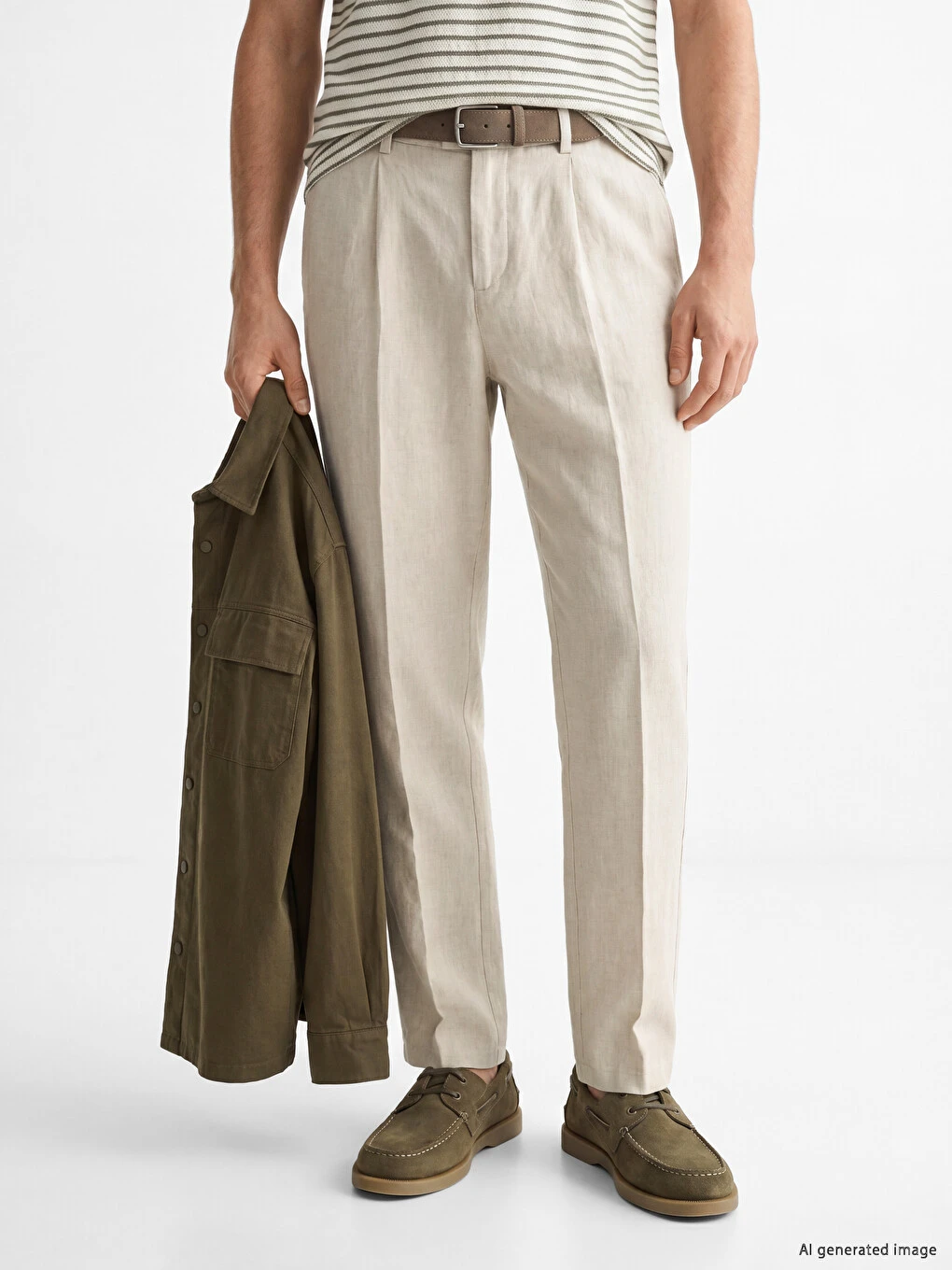 SOUTHBLUE Regular Fit 100% Lanene Muške Pantalone Sa Faltama