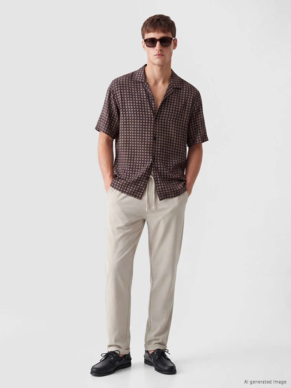 LCW Vision Regular Fit Dezenirana Viskozna Muška Košulja