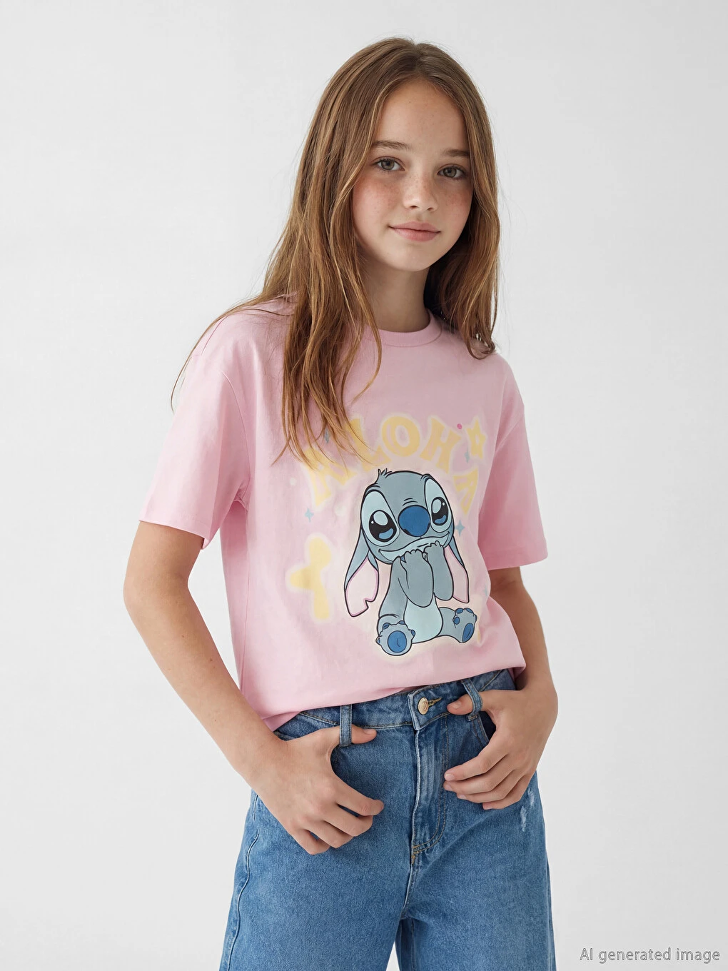 LCW Kids Stitch I Angel Štampane Dečije Majice, 2-pakovanje