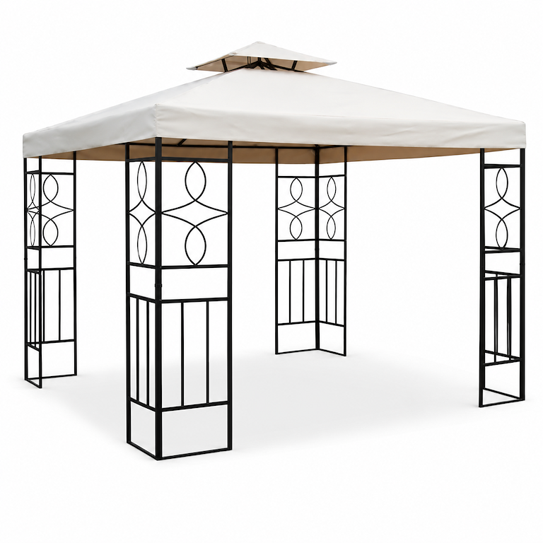 Metalni baštenski paviljon Gazebo 3x3m beli
