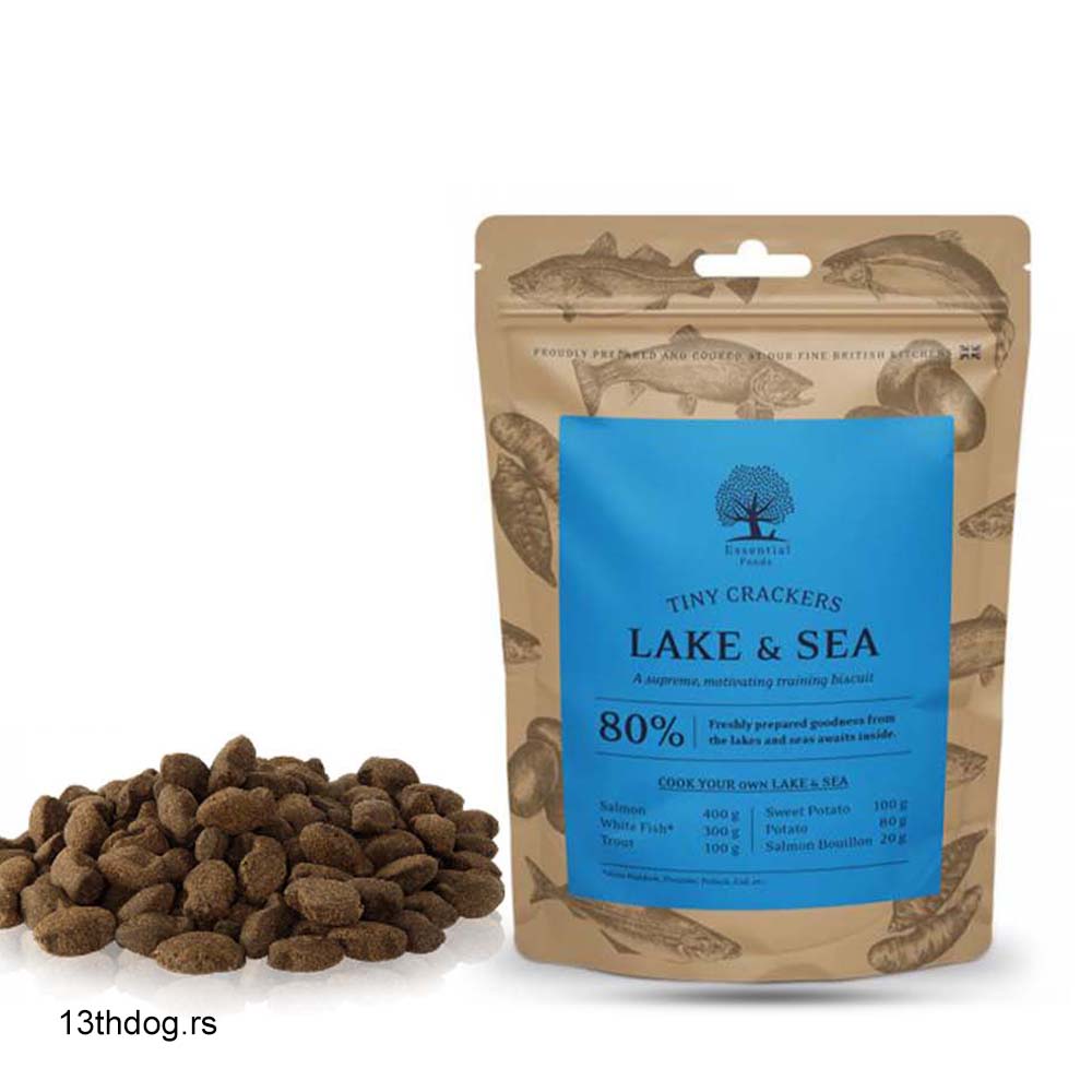 Essential Tiny Crackers Lake & Sea, Zdrave Poslastice za Pse - 100g