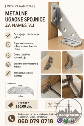 METALNE UGAONE SPOJNICE ZA NAMEŠTAJ