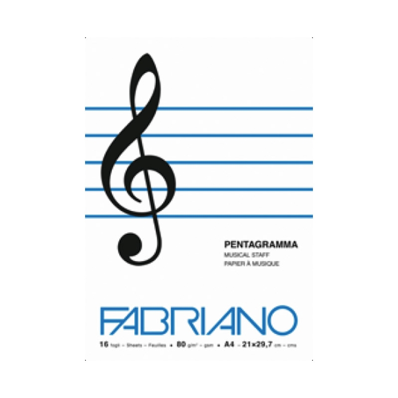 NOTNA SVESKA BLOK MUSICA A4 16L 80G FABRIANO 19100378