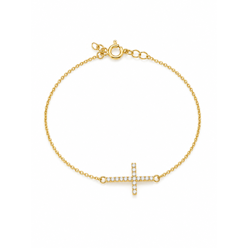 FAITH BRACELET 14KT YELLOW GOLD WITH ZIRCONS