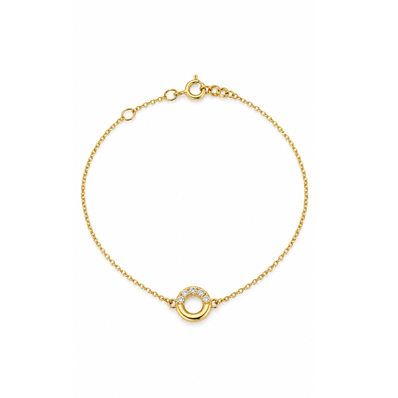 HALO 14KT YELLOW GOLD BRACELET WITH ZIRCONS