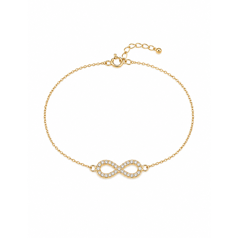 INFINITY 14KT GOLD BRACELET WITH ZIRCONS