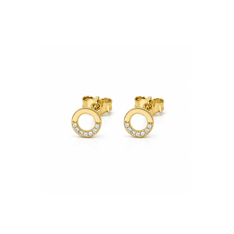 HALO 14KT YELLOW GOLD EARRINGS WITH ZIRCONS