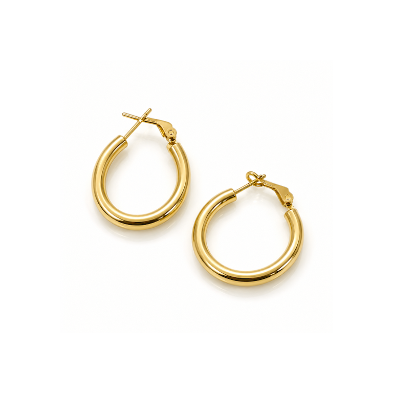 LUNA HOOPS 14KT YELLOW GOLD EARRINGS