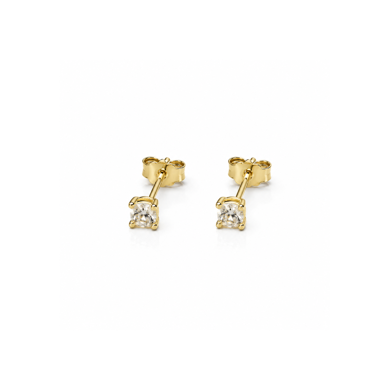 LUNA SPARK 14KT YELLOW GOLD EARRINGS WITH ZIRCONS