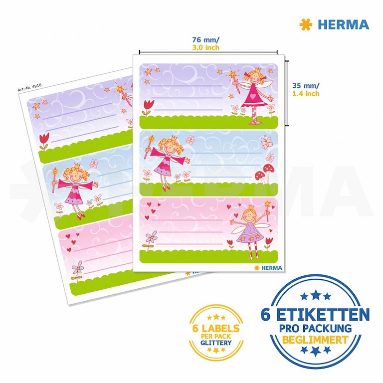 STIKERI VARIO SCHOOL PRINCESS, GLITTERY HERMA