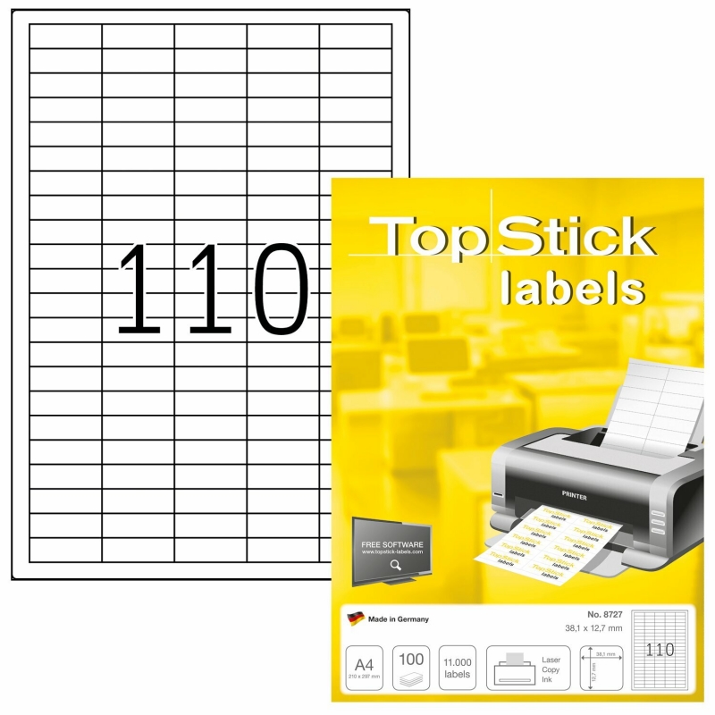 ETIKETE TOPSTICK 38,1X12,7 A4/110 1/100 HERMA