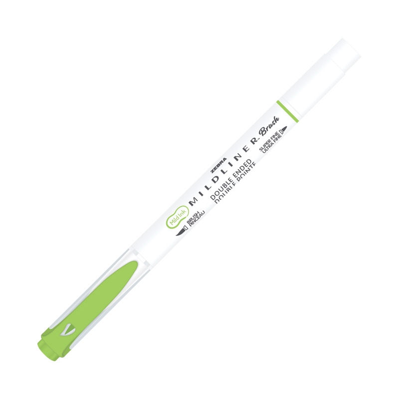 FLOMASTER OBOSTRANI 0,5/4MM MILDLINER BRUSH&MARKER ZEBRA 79140 ZELENI