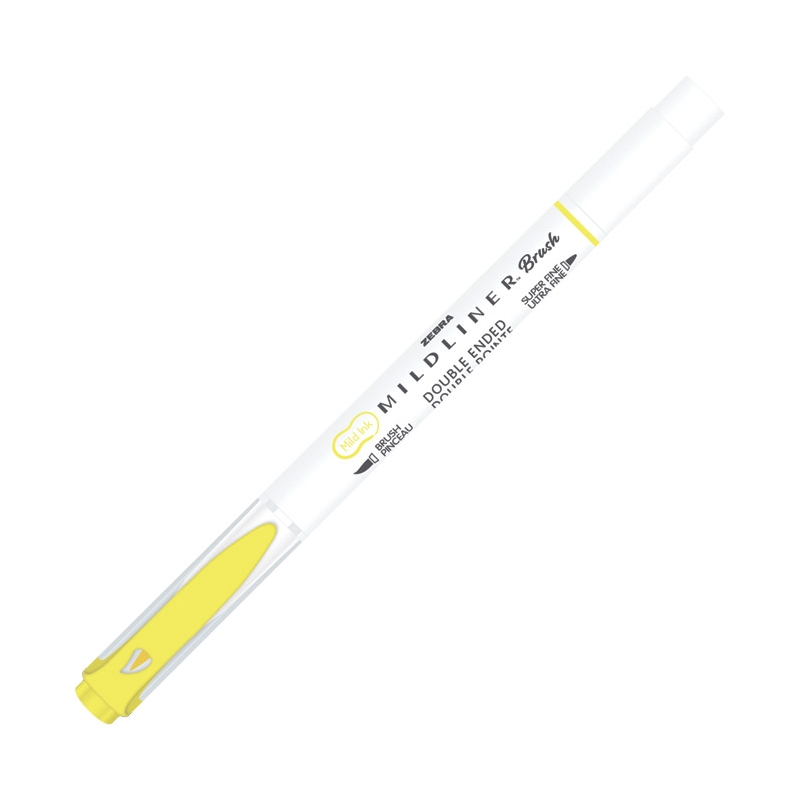 FLOMASTER OBOSTRANI 0,5/4MM MILDLINER BRUSH&MARKER ZEBRA 79150 FLUO ŽUTI