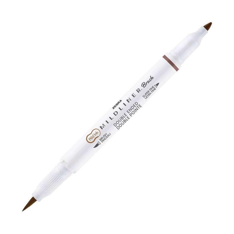 FLOMASTER OBOSTRANI 0,5/4MM MILDLINER BRUSH&MARKER ZEBRA 79250 BRAON