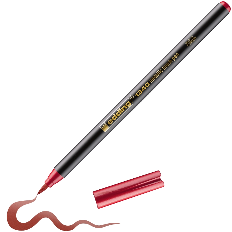BRUSH FLOMASTERI E-1340, 1-6 MM METALIK EDDING CRVENA