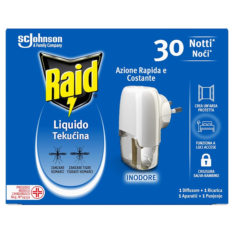 RAID EL. APARAT TEČNO PUNJENJE + TEČNOST