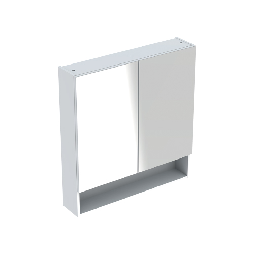GEBERIT SELNOVA SQUARE ORMARIĆ SA OGLEDALOM SA DVOJE VRATA, BELI SJAJ, 58,8 cm 501.264.00.1