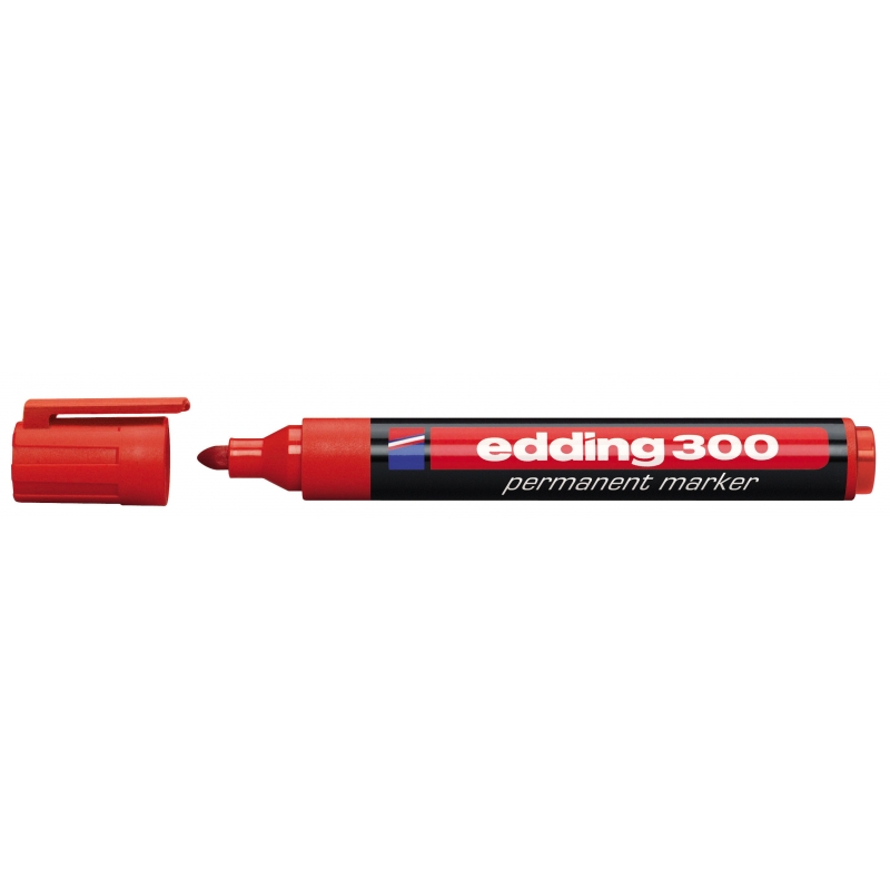 Marker Permanent E-300 1,5-3mm, Industrijsko Pakovanje Edding Crvena