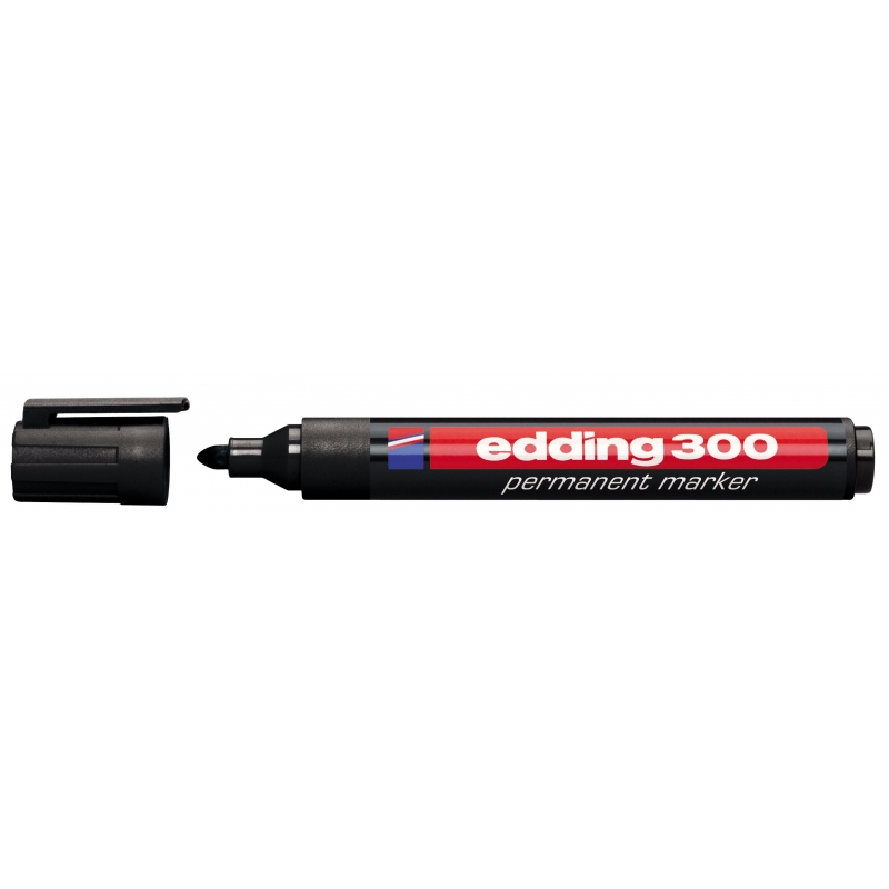Marker Permanent E-300 1,5-3mm, Industrijsko Pakovanje Edding Crna