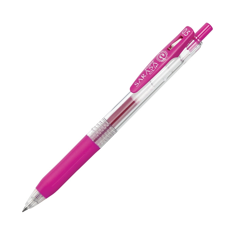 Olovka Hemijska 0,5mm Gel Sa Gumenim Gripom (Uložak Roze) Sarasa Clip Zebra 45137 Roze