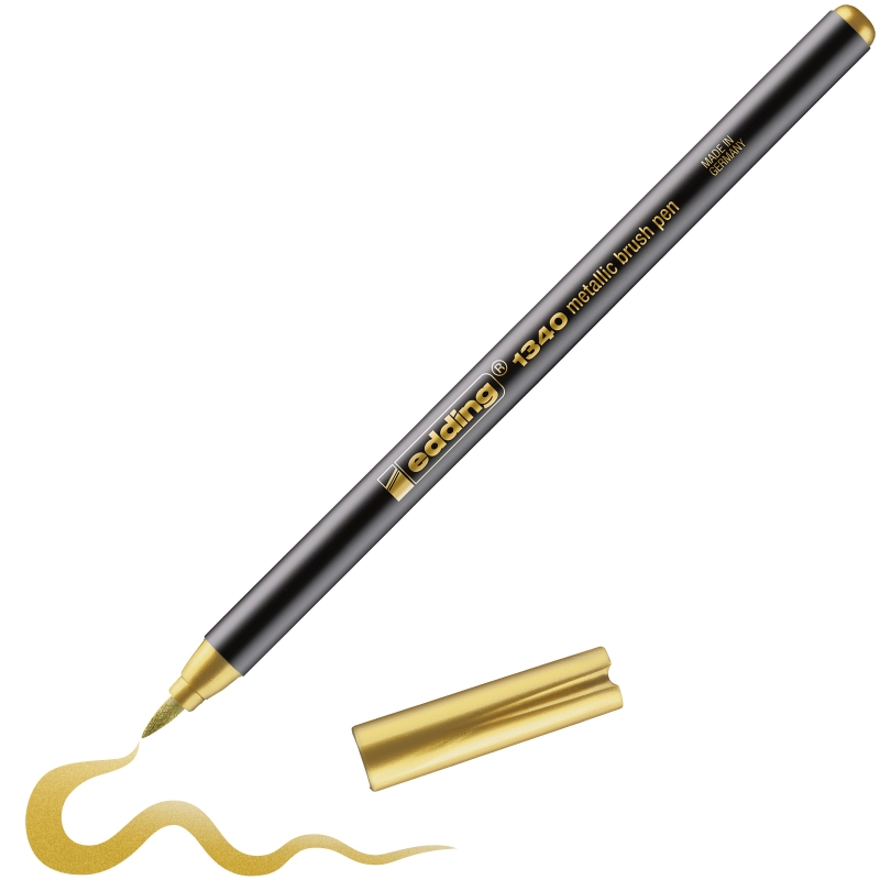 Brush Flomasteri E-1340, 1-6 Mm Metalik Edding Zlatna