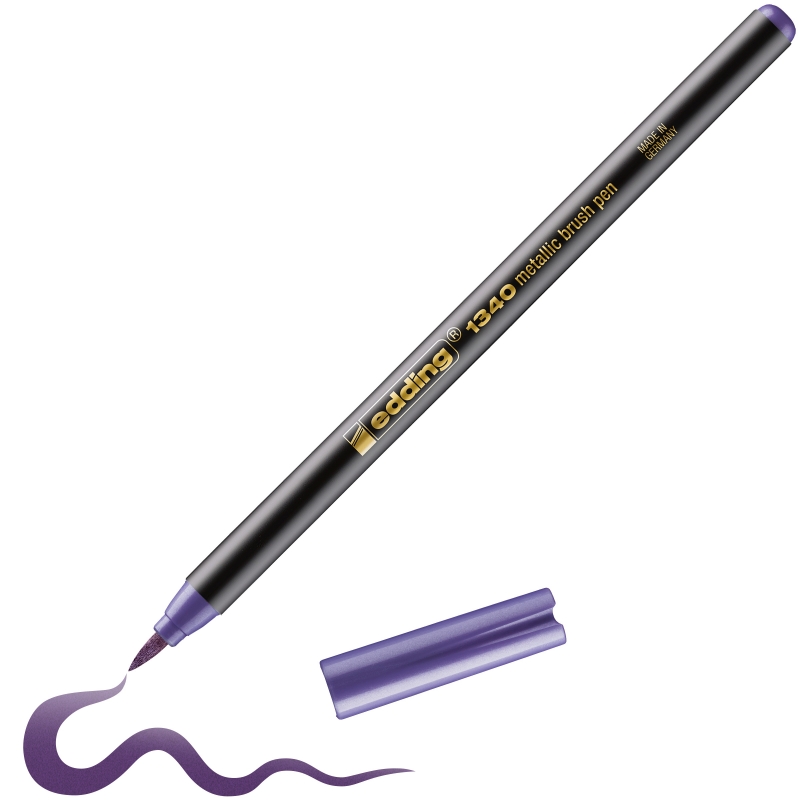 Brush Flomasteri E-1340, 1-6 Mm Metalik Edding Ljubičasta