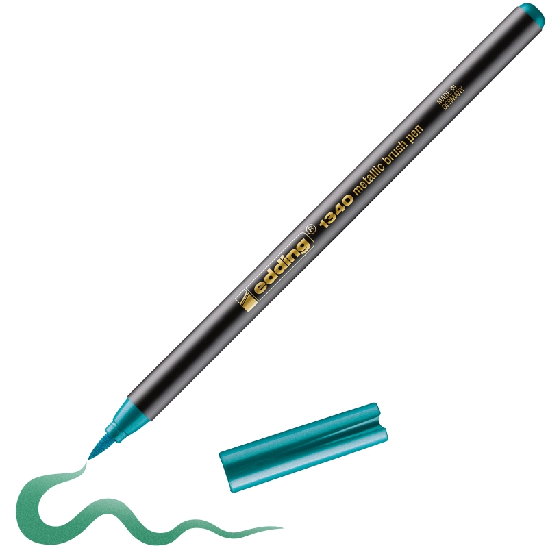 Brush Flomasteri E-1340, 1-6 Mm Metalik Edding Zelena