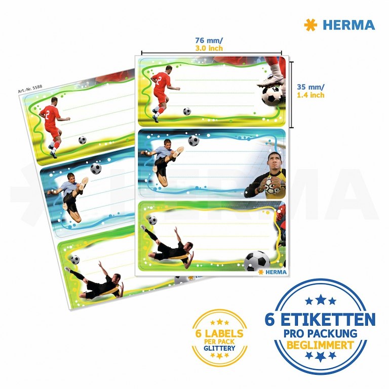 Stikeri VARIO SOCCER, GLITTERY Herma